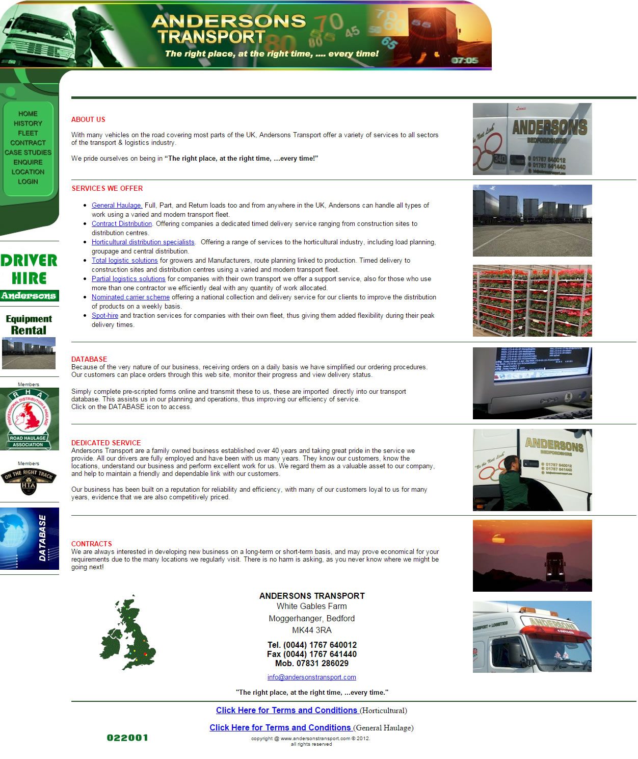 Andersons Transport Website Upgraded • Andersons Transport