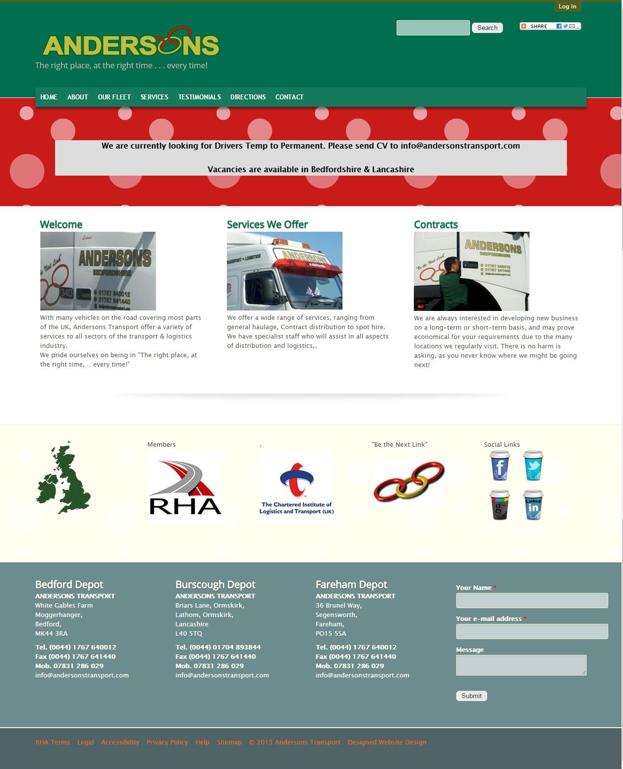 Andersons Transport Website Upgraded • Andersons Transport